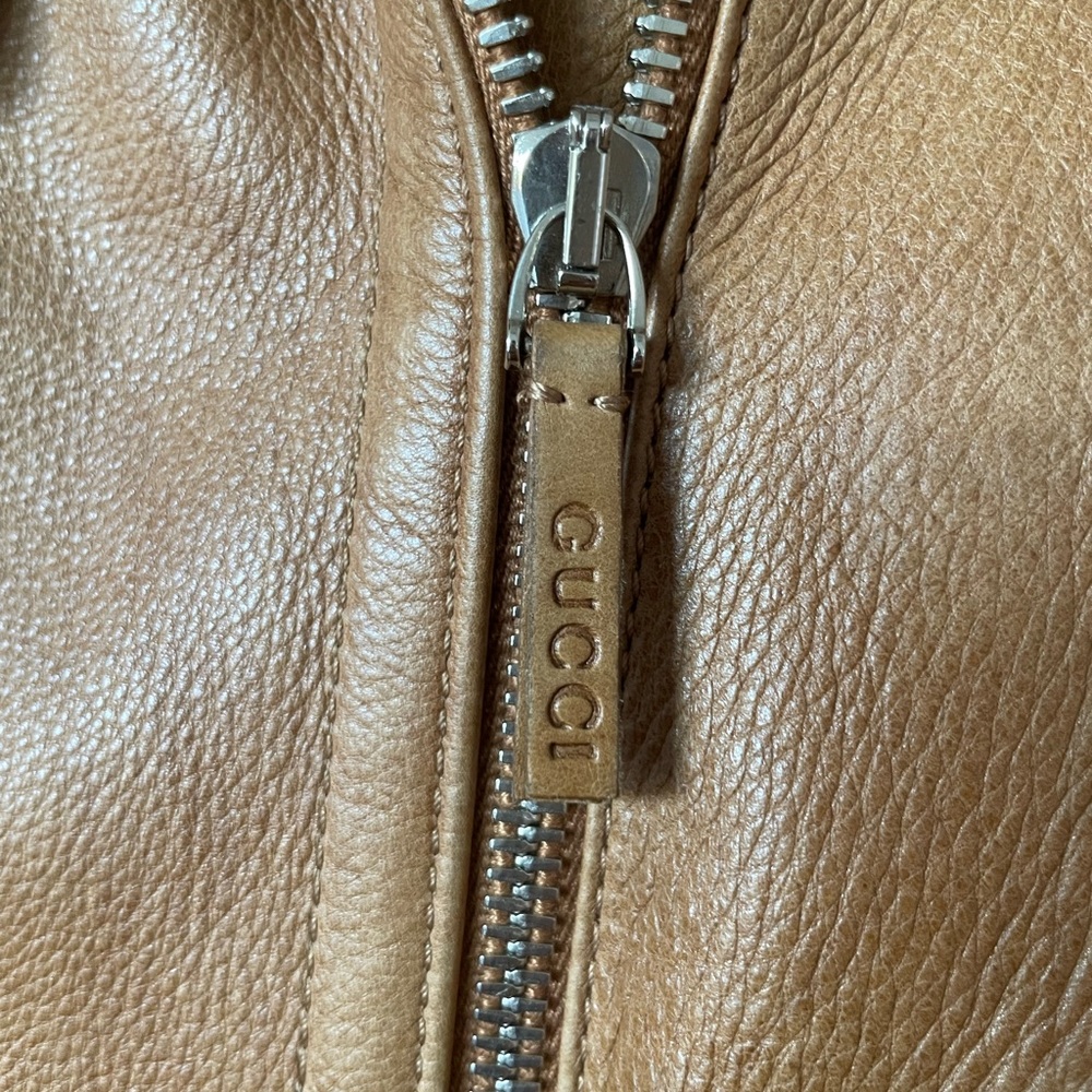 Gucci Rich Cognac Leather Trench Style Jacket With Be… - Gem